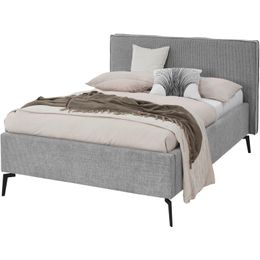Meise M&ouml;bel Polsterbett MEISE.M&Ouml;BEL, B:165cm L:216cm, beige, Betten, "Riva II", mit schwarzen Metallf&uuml;&szlig;en, wahlweise mit Bettkasten