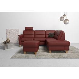 Ecksofa Home Affaire, B:236cm H:89cm T:212cm, rot, Luxus-Microfaser (100% Polyester);Struktur (100% Polyester);Luxus-Microfaser in Lederoptik (100%