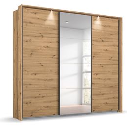 Schwebet&uuml;renschrank Rauch, B:211cm H:233cm T:68cm, braun, Holzwerkstoff, Schr&auml;nke, "Kleiderschrank Schrank Garderobe OTELI inkl. 3 Innenschubladen",