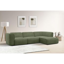 Ecksofa OTTO HOME, B:295cm H:70cm T:162cm, grün, Struktur fein (100% Polyester);Samtoptik (100% Polyester);Samtcord (92% Polyester, 8% Polyamid),