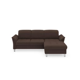Sit & More Ecksofa SIT & MORE, B:258cm T:173cm, braun, 98% Polyester, 2% Polyamid, Wohnzimmer, Sofas, "Maggiore L-Form", wahlweise mit Kopfteilverstellung,