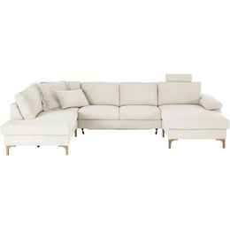 Wohnlandschaft 3C CANDY, B:339cm H:86cm T:220cm, wei&szlig;, 95% Polyester, 5% Nylon, Sofas, "Lecce, wahlweise PUR-Schaumstoff oder Tonnentaschenfederkern