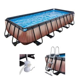 Framepool EXIT, B:250cm H:100cm L:540cm, braun, Schwimmbecken, LxBxH: 540x250x100 cm, inkl. Filterpumpe und Sicherheitsleiter