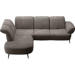 Sit & More Ecksofa SIT & MORE, B:302cm H:91cm T:270cm, braun, 100%Polyester, Wohnzimmer, Sofas, "Dance, L-Form, inkl. Sitztiefenverstellung", inkl. Click&Seat,