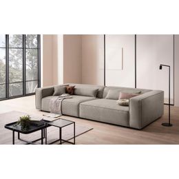 3-Sitzer, B:316cm H:66cm T:136cmgreige, LeGer Home by Lena Gercke, 100% Polyester, Sofas, "PIARA XXL, Sofa mit Kedernaht in Cord, Leinenoptik o.