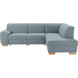 Ecksofa DOMO collection, B:260cm H:81cm T:195cm, blau, Wohnzimmer, Sofas, "Incanto kubische Formensprache, komfortabel, L-Form", wahlweise mit
