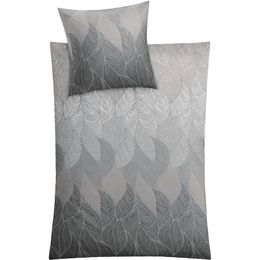 Bettw&auml;sche Kleine Wolke, grau, Mako-Satin, Obermaterial: 100% Baumwolle, Bettw&auml;sche, "Jamiro", mit Bl&auml;ttern