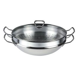Fissler Wok "Nanjing", Ø 36cm, silber, Pfannen, Ø 36 cm, Induktion