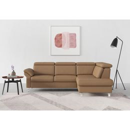 Sit & More Ecksofa SIT & MORE, B:245cm H:84cm T:194cm, braun, Wohnzimmer, Sofas, "Arngast L-Form", inklusive Kopfteilverstellung und Federkern