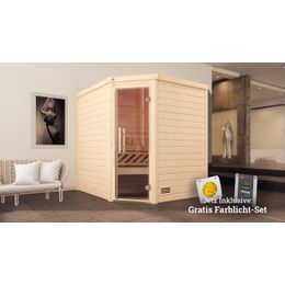 Weka Sauna "Turku", Bio-Ofen, externe Steuerung, 7,5 kW, beige, Saunen, 7,5 kW Bio-Ofen mit digitaler Steuerung