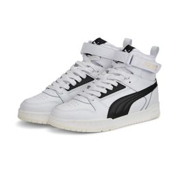 Puma Mädchen Sneaker "RBD GAME JR", Gr. 39, schwarz-weiß, Leder, Synthetik, unifarben, Schuhe