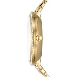 Fossil Damen Quarzuhr "JACQUELINE MOONPHASE", gold, Armbanduhren, Armbanduhr, Damenuhr, Perlmutt-Zifferblatt, Mondphase,Edelstahlarmband