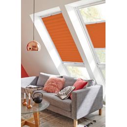 Dachfensterplissee SUNLINES, B:117,3cm H:79,5cm, orange, Obermaterial: 100% Polyester, Plissees, "Young Style Crush", mit F&uuml;hrungsschienen