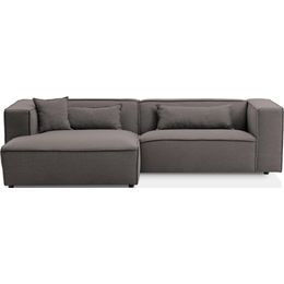 Ecksofa, B:267cm H:66cm T:167cm, grau, LeGer Home by Lena Gercke, 100% Polyester, Wohnzimmer, Sofas, "PIARA mit Kedernaht, Cord, Leinenoptik o.