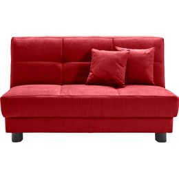 ell+ell Schlafsofa ELL + ELL, B:125cm H:90cm T:100cm, rot, 100% Polyester, Jugendzimmer, Sofas, "Tilda", Breite 125 cm, inkl. 2 Zierkissen