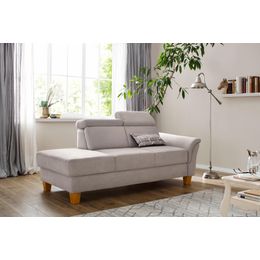 Recamiere Home Affaire, B:194cm H:84cm T:93cm, grau, 100% Polyester, Sofas, "Conville", incl. Kopfteilverstellung, Federkern, wahlweise mit Bettkasten