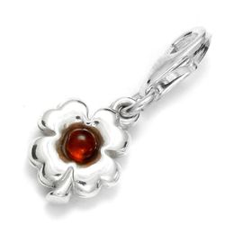 OSTSEE-SCHMUCK Damen Kettenanh&auml;nger "- Kleeblatt - Silber 925/000 - Bernstein", Silber 925 (Sterlingsilber), silber, Silber 925 (Sterlingsilber),