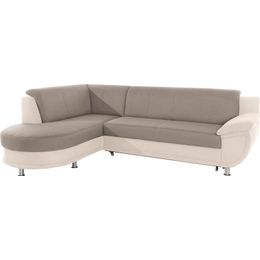Ecksofa Trendmanufaktur, B:265cm H:85cm T:190cm, beige, Kunstleder SOFTLUX / Struktur (77% Polyester; 23% Polyacryl);Luxus-Microfaser ALCAZAR (100%