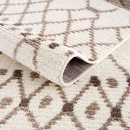 Teppich Carpet City, B:80cm H:10mm L:300cm, beige, Polyester, Wohnzimmer, Teppiche, "April 2312", L&auml;ufer, weich durch Microfaser, Boho Ethno Look,