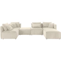 Wohnlandschaft OTTO HOME, B:340cm H:86cm T:172cm, beige, 92% Polyester, 8% Polyamid, Sofas, "Nöre U-Form", 5 Teile, in vielen Bezugsqualitäten und