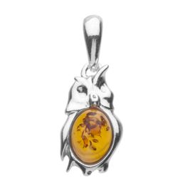 OSTSEE-SCHMUCK Damen Kettenanh&auml;nger "OSTSEE-SCHMUCK Anh&auml;nger Eule Anh&auml;nger Eule", 24 x 10mm, Silber 925 (Sterlingsilber), 1,9 g, wei&szlig;, Silber 925