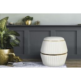 Sitzhocker Kayoom, B:51,5cm H:53cm T:51,5cm, wei&szlig;, Bezug: 50% Baumwolle 50% Acryl / Korpus: Pappelholz, Hocker, "Hocker Doric, trendiger Look,