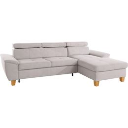 Ecksofa, B:280cm H:79cm T:167cm, silber, exxpo - SOFA FASHION, Luxus-Microfaser Vintageoptik (100% Polyester);Webvelours (92% Polyester, 8% Nylon),