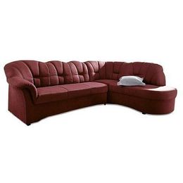 Ecksofa DOMO collection, B:241cm H:84cm T:178cm, rot, Kunstleder SOFTLUX;Luxus-Microfaser (100% Polyester);Struktur ( 90% Polyester, 10%