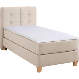 Boxspringbett Home Affaire, B:104cm L:211cm, beige, Komplettbetten, "Moulay", inkl. Topper, in 3 H&auml;rtegraden, TFK auch in H&auml;rtegrad 4