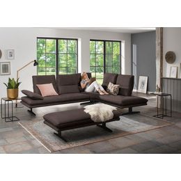 Ecksofa W.Schillig, B:284cm H:94cm T:224cm, braun, Stoff S37 (100% Polyester): Luxus-Microfaser in Lederoptik, Wohnzimmer, Sofas, "broadway,