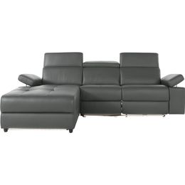 Ecksofa Home Affaire, B:259cm H:98cm T:163cm, grau, Kunstleder, Wohnzimmer, Sofas, "Kilado, L-Form", mit Relaxfunktion, verstellbarer Armlehne,