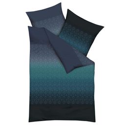 Bettwäsche Kaeppel, blau, Mako-Satin, Obermaterial: 100% Baumwolle, Bettwäsche, "Gradient"