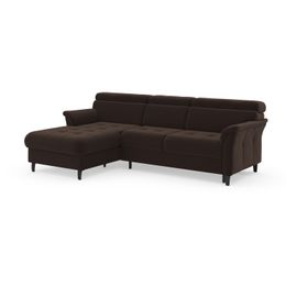 Sit & More Ecksofa SIT & MORE, B:257cm T:166cm, braun, 98% Polyester, 2% Polyamid, Wohnzimmer, Sofas, "Marano L-Form", inklusive Kopfteilverstellung, wahlweise
