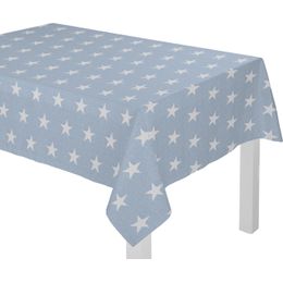 Tischdecke WIRTH, B:130cm L:160cm, blau, Baumwolle, Polyester, Tischdecken, "CRAYON"
