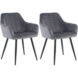 4-Fu&szlig;stuhl Inosign, B:59cm H:83cm T:62cm, schwarz, Metall, Polyester, St&uuml;hle, mit Quadratsteppung innen