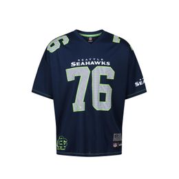 Recovered Herren T-Shirt "NFL Seahawks Est 76 Oversized", blau, Gr. S, bedruckt, 100% Polyester, Shirts, mit coolen Prints