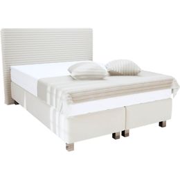 Boxspringbett, L:210cm, wei&szlig;, Westfalia Schlafkomfort, 80% Baumwolle/ 20% Polyester;Polsterwatte: 100% Polyester, Komplettbetten, "Sven", inkl.
