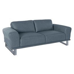 2,5-Sitzer W.Schillig, B:212cm H:78cm T:94cm, blau, Sofas, "montanaa", mit Metallkufen in Silber matt, Breite 212 cm