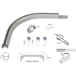 Gardinenschiene Garesa, L:590cm, beige, Aluminium, Kunststoff, Gardinenstangen, "400"