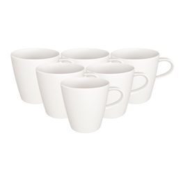 Villeroy & Boch VILLEROY & BOCH Becher "Kaffeebecher Manufacture Rock Blanc 290 ml 6er Set weiß", weiß, Trinkgefäße