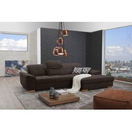 Ecksofa Alina, B:271cm H:91cm T:199cm, braun, Struktur fein XBO (90% Polyester, 10% Polyamide);Chenille GCP (100% Polyester), Wohnzimmer, Sofas,