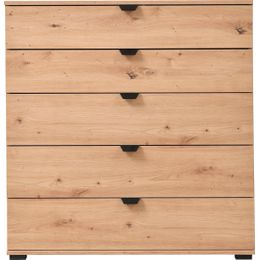 Sideboard Inosign, B:90cm H:95cm T:40cm, braun, Spanplatte, Wohnzimmer, Sideboards, "Duero", Kommode mit 5 Schubk&auml;sten, Breite 90 cm