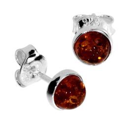 OSTSEE-SCHMUCK Damen Paar Ohrstecker "- Classic 5 mm - Silber 925/000 - Bernstein", Silber 925 (Sterlingsilber), silber, Silber 925 (Sterlingsilber),