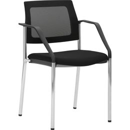 mayer Sitzmöbel Besucherstuhl MAYER SITZMÖBEL, B:59cm H:83cm T:56cm, schwarz, Polyester, Büro, Stühle, "2519", stapelbar bis 6 Stück