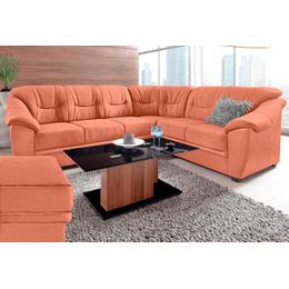 Sit & More Ecksofa SIT & MORE, B:262cm H:90cm T:212cm, orange, PRIMABELLE-Microfaser (100% Polyester);SOFTLUX/Struktur (Korpus in Kunstleder, Sitz und R&uuml;cken in
