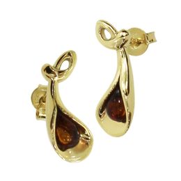 OSTSEE-SCHMUCK Damen Paar Ohrstecker "OSTSEE-SCHMUCK Ohrstecker Jeanne Ohrstecker Jeanne", 18 x 7mm, Gelbgold 375, gelb, Gelbgold 375, Ohrringe
