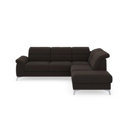 Sit & More Ecksofa SIT & MORE, B:251cm H:85cm T:220cm, braun, 90% Polyester, 10% Polyamid, Wohnzimmer, Sofas, "Sinatra L-Form", mit Ottomane, optional mit