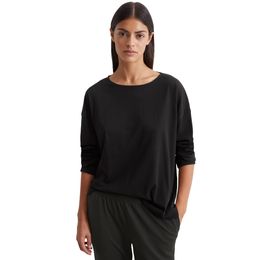 Marc O'Polo MARC O'POLO Damen Pyjamaoberteil "Mix & Match Cotton-Woven", Gr. M, schwarz, Jersey, Obermaterial: 100% Baumwolle, meliert, Shirts,