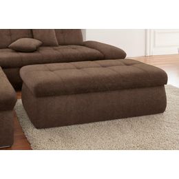 Hocker DOMO collection, B:136cm H:43cm T:64cm, braun, Chenille (85% Polyester, 15% Acryl);Luxus-Microfaser (100% Polyester);Struktur ( 100%
