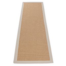 Sisalteppich CarpetFine, B:70cm H:5mm L:240cm, grau, Sisal, Teppiche, "Sisal , auch als Läufer erhältlich", mit farbiger Bordüre, Anti Rutsch